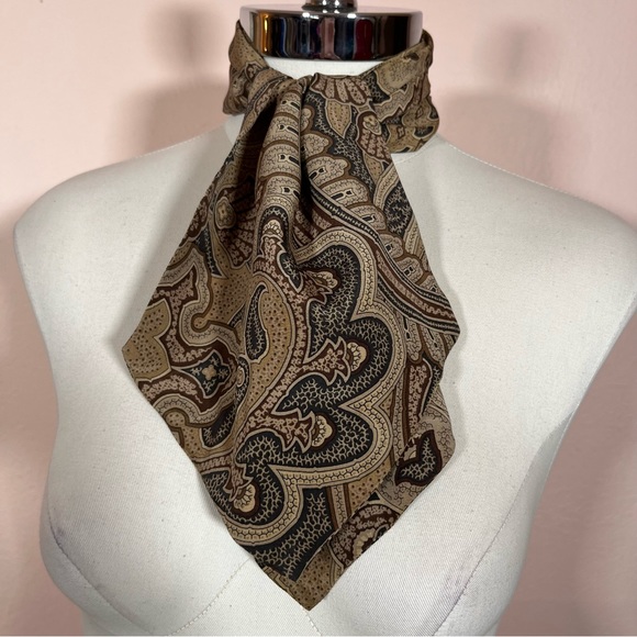 Vintage | Accessories | Vintage 6 70 Mod Paisley Retro Camel Black ...